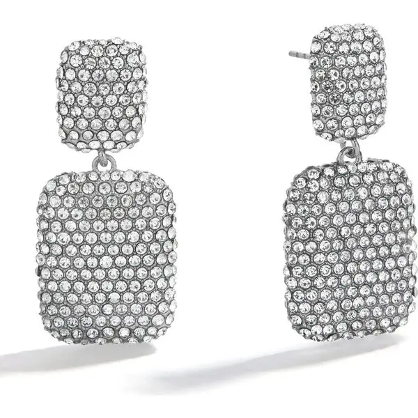 Baublebar Gloria Pavé Drop Earrings - Silver