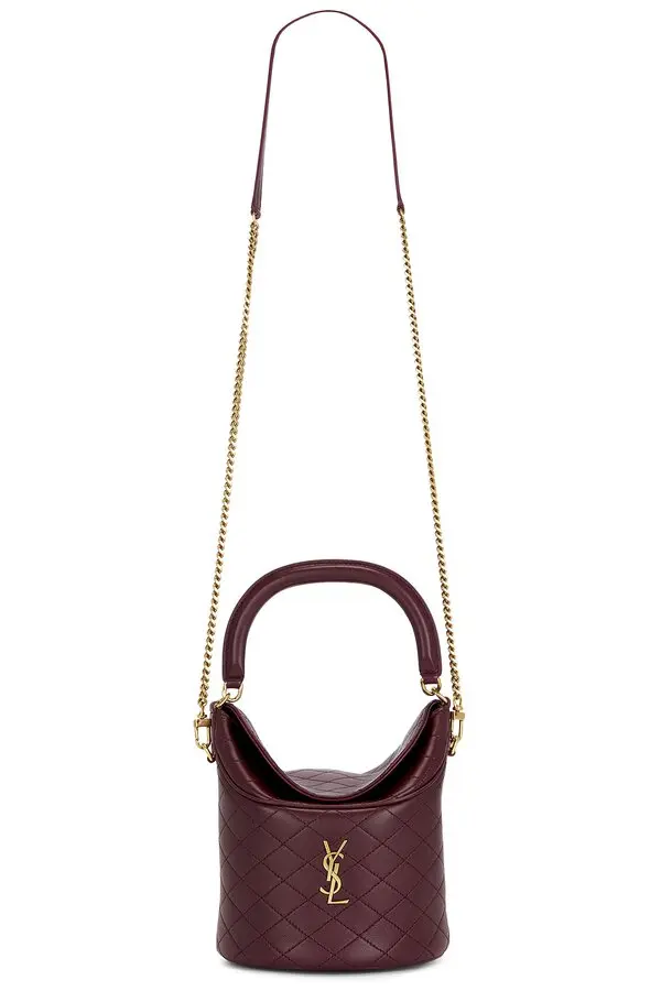 Saint Laurent Gaby Top Handle Bucket Bag - Hot Wine