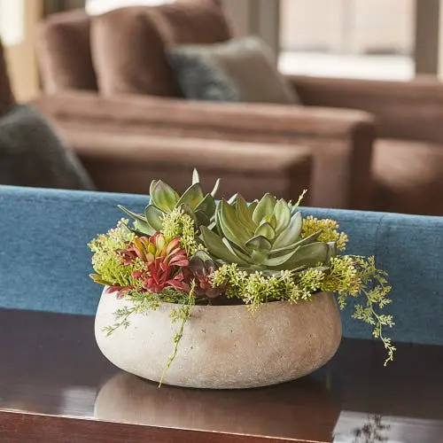 CG HUNTER Round Artificial Succulent Arrangement