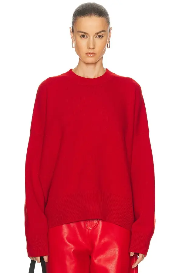 RÓHE Brushed Wool Crewneck Sweater - Rosso