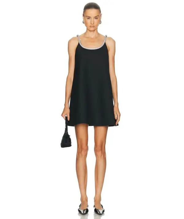 RÓHE A-line Applique Mini Dress - Black