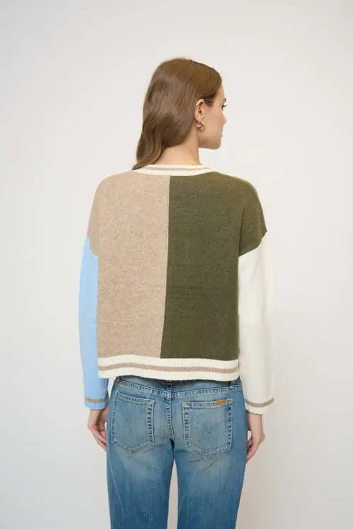 Central Park West Wyatt Robbie Blocked Cardigan