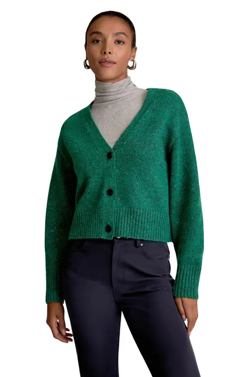 M.M.LAFLEUR Delina Confetti Wool Cardigan - Verdant