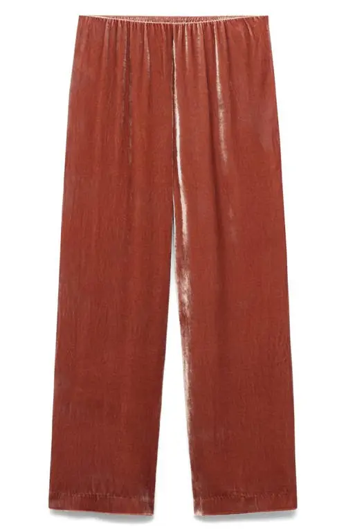 Mango Velvet Lounge Pants - Burnt Orange