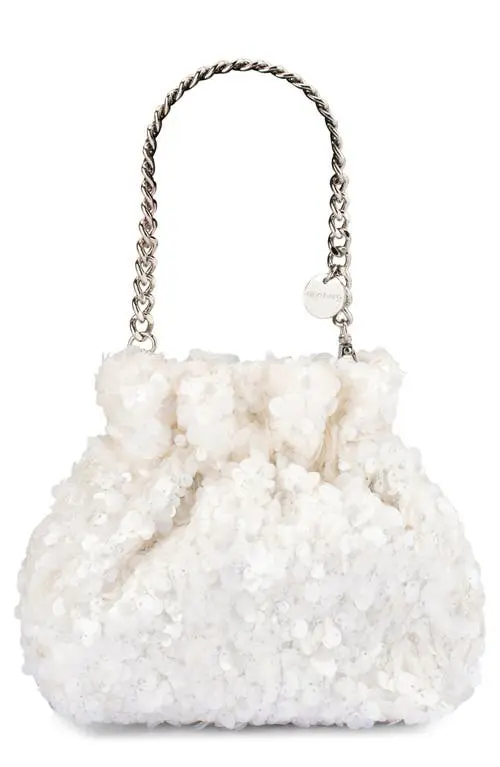 OLGA BERG Mattie Sequin Top Handle Bag - Ivory