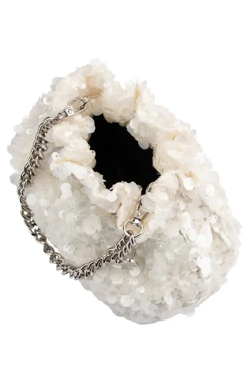 OLGA BERG Mattie Sequin Top Handle Bag - Ivory