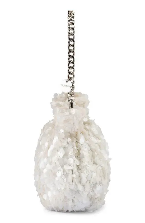 OLGA BERG Mattie Sequin Top Handle Bag - Ivory