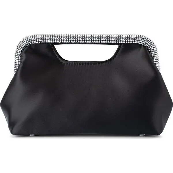 OLGA BERG Eleanor Crystal Top Handle Evening Bag - Black