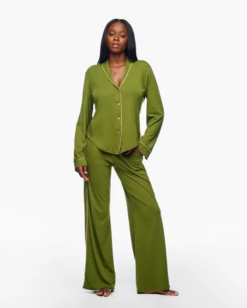 Cosabella Pima Lusso Ls Top And Pj Set - Cappero/pietra