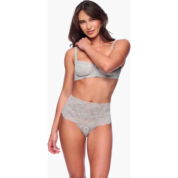 Cosabella Nsn High Waisted Thong - Dove Gray