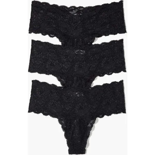 Cosabella Nsn Comfie Thongs 3pk - Black