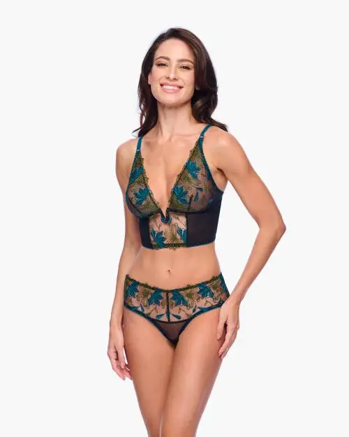 Cosabella Fiorita Longline Bralette - Black/canale
