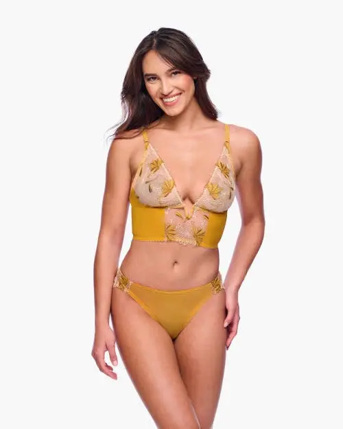 Cosabella Fiorita Longline Bralette - Pietra/dorato