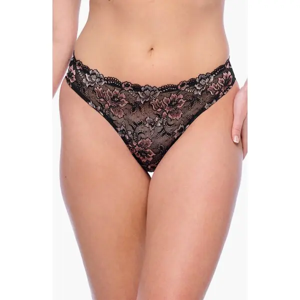 Cosabella Savona Low Rise Thong - Black/mandorla