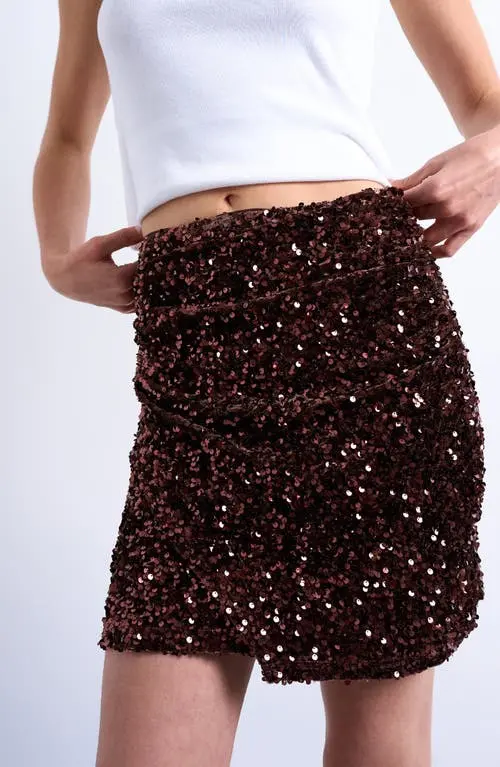 Topshop Sequin Velvet Mini Skirt