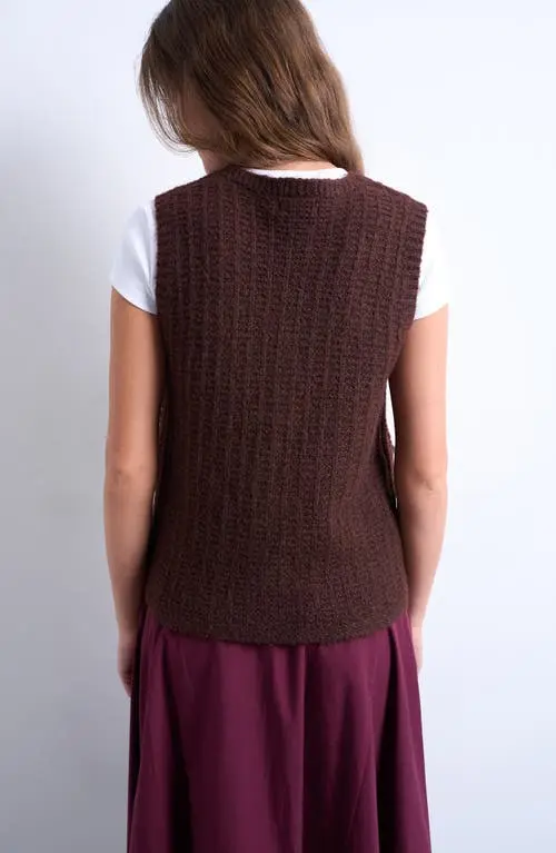 Topshop Textured Button-up Sweater Vest