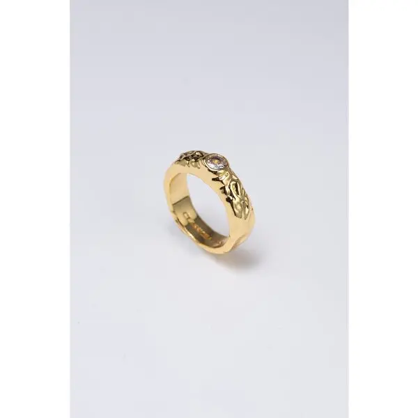 CLASSICHARMS Sylvie Cubic Zirconia Molten Stackable Ring - Gold/clear
