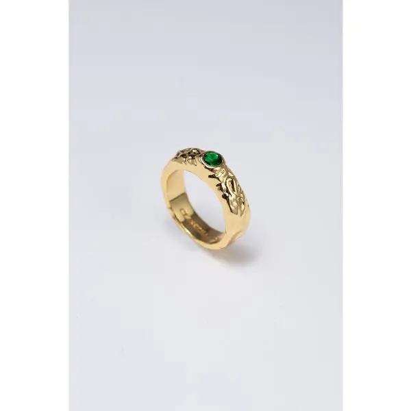 CLASSICHARMS Sylvie Cubic Zirconia Molten Stackable Ring - Gold/green