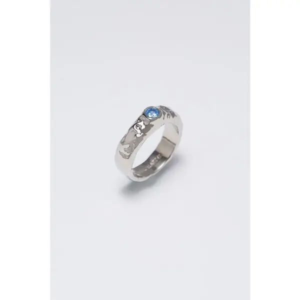 CLASSICHARMS Sylvie Cubic Zirconia Molten Stackable Ring - Silver/blue