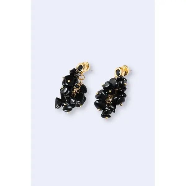 CLASSICHARMS Melanie Obsidian Cascade Cluster Earrings - Black