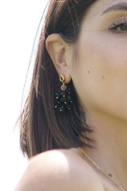CLASSICHARMS Melanie Obsidian Cascade Cluster Earrings