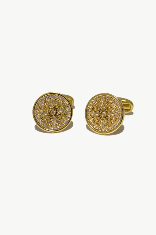 CLASSICHARMS Constantine Regal Round Cufflinks - Gold