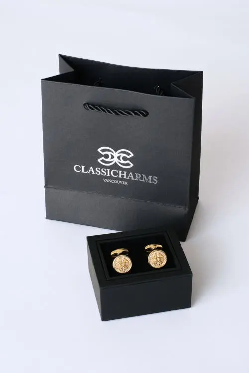 CLASSICHARMS Constantine Regal Round Cufflinks - Gold