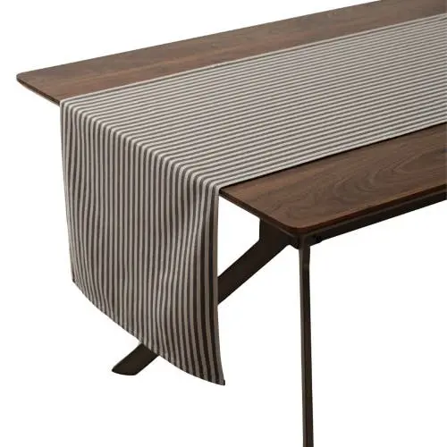MEEMA Cloth Table Runner - Striped - Charcoal