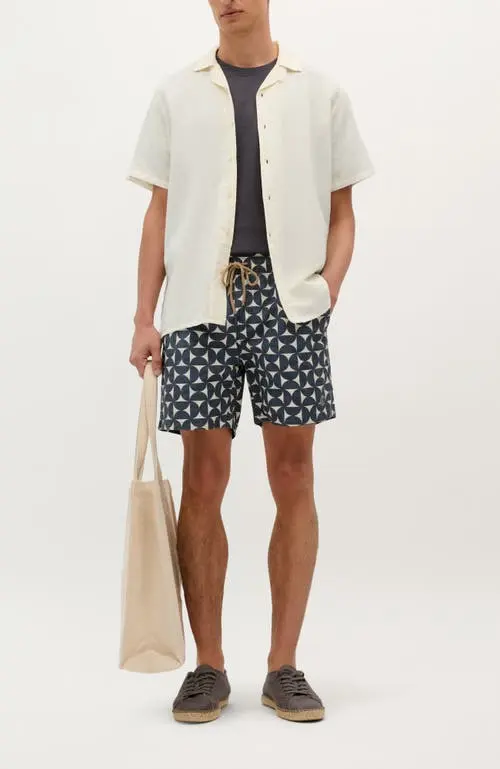 SCALPERS Geometric Print Swim Trunks
