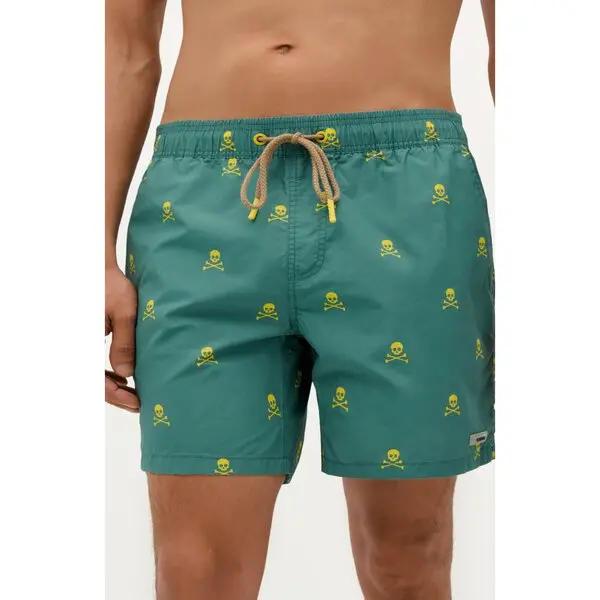 SCALPERS Skull Print Swimsuit - Khaki