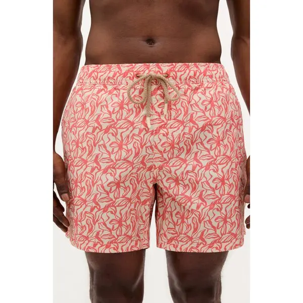 SCALPERS Malibu Print Swim Trunks - Terracotta