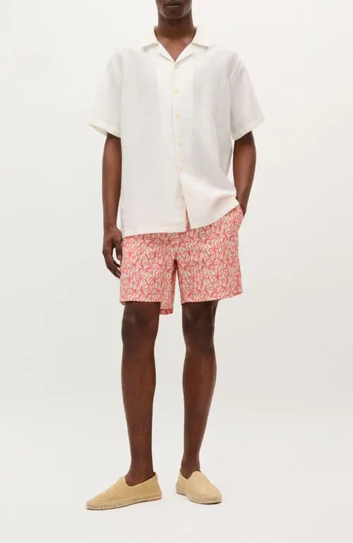 SCALPERS Malibu Print Swim Trunks - Terracotta