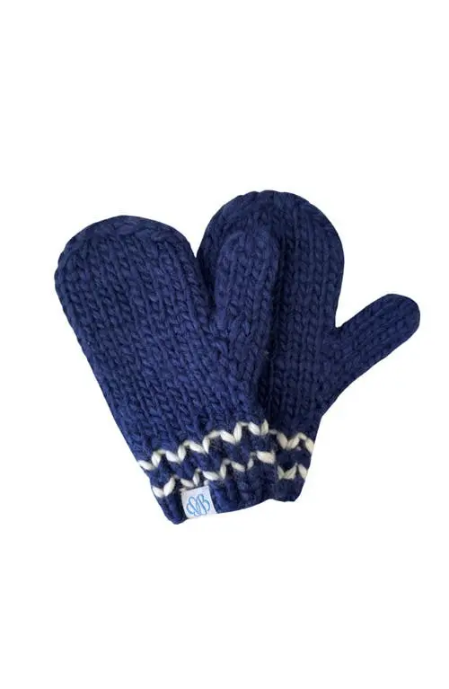 BITS & BOWS Knitted Mittens - Navy