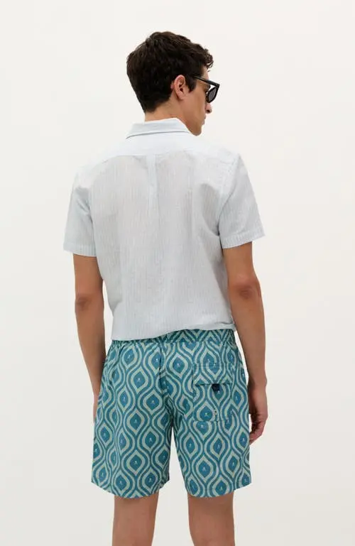 SCALPERS Waved Print Swimming Trunks