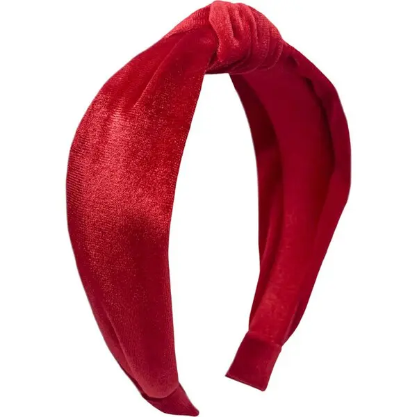 BITS & BOWS Velvet Knot Headband - Red