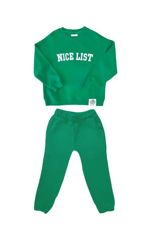 BITS & BOWS Nice List Sweatsuit - Green