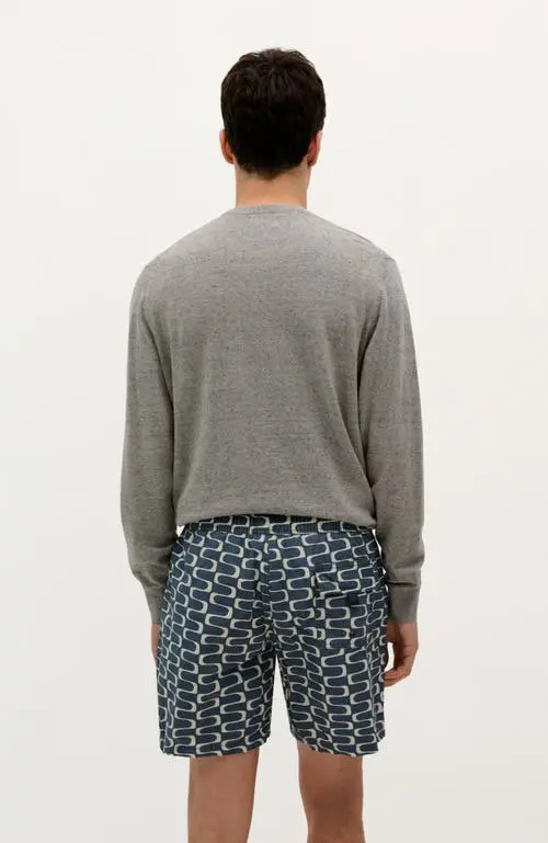 SCALPERS Printed Swim Trunks - Navy