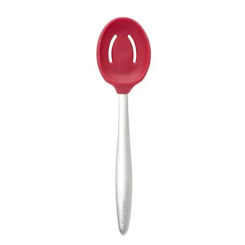 CUISIPRO 8-inch Silicone Piccolo Slotted Spoon - Red