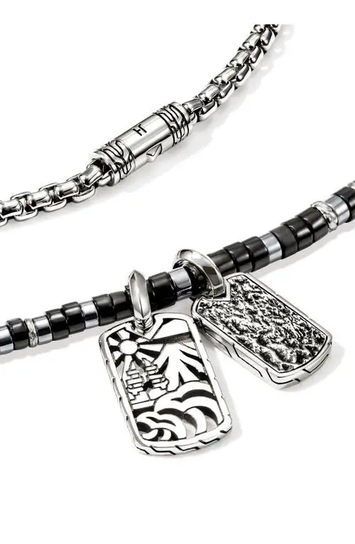 John Hardy Heishi Tag Sterling Necklace
