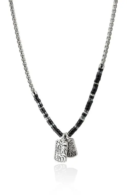 John Hardy Heishi Tag Sterling Necklace - Silver