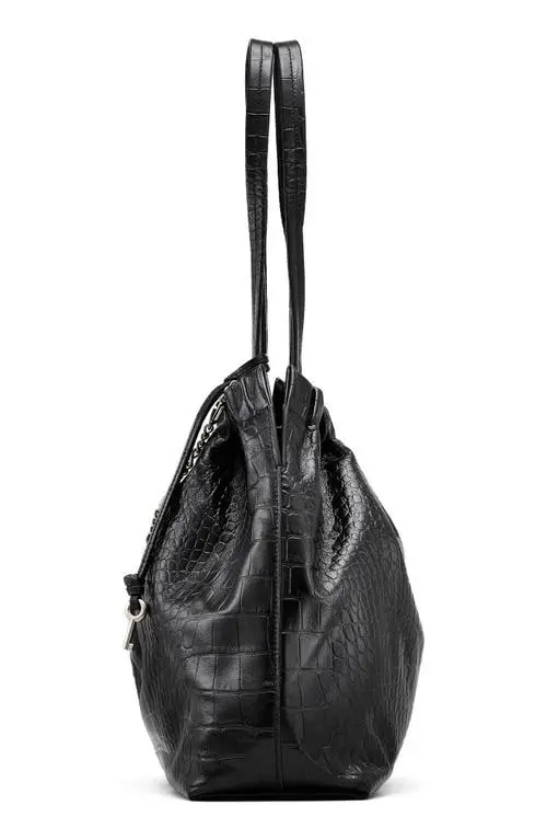 Marc Jacobs Leather Tote With Croc Embossed Exterior