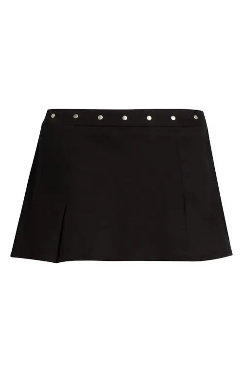 PACSUN Stud Pleated Stretch Cotton Miniskirt