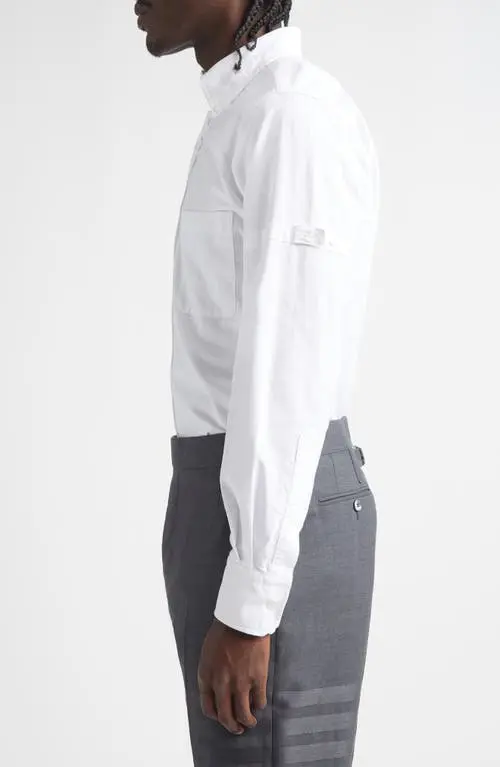 Thom Browne Cotton Oxford Armband Button-down Shirt - White