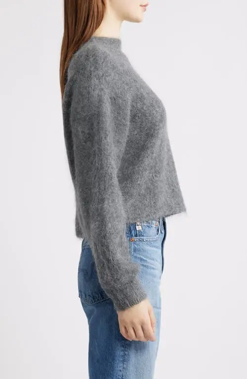 Marine Layer Suri Alpaca Blend Funnel Neck Sweater - Charcoal