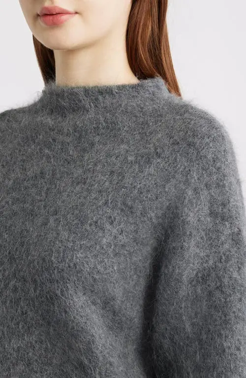 Marine Layer Suri Alpaca Blend Funnel Neck Sweater - Charcoal