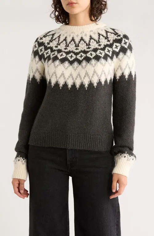Marine Layer Fair Isle Fiorella Sweater - Charcoal