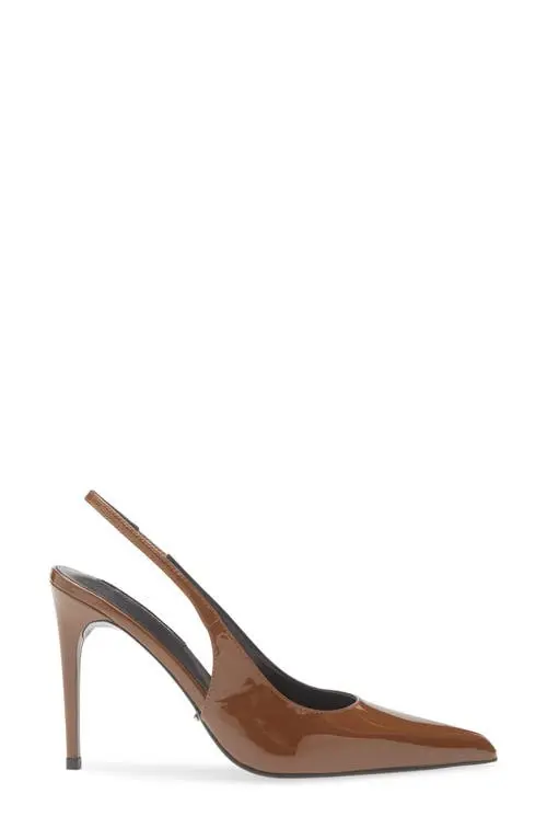 TONY BIANCO Pointed Toe Slingback Pumps - Mocha Patent