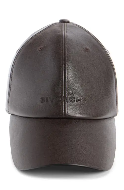 Givenchy Embossed Logo Leather Baseball Cap