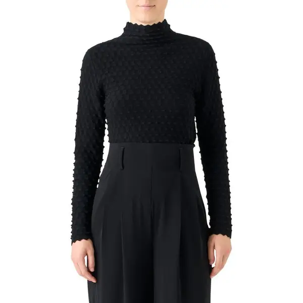 Akris Dot Mock Neck Sweater