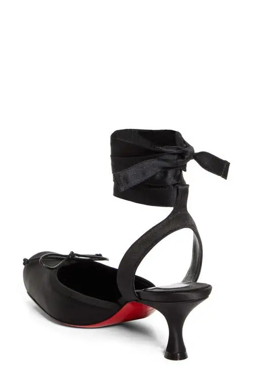 CHRISTIAN LOUBOUTIN Cassia Lace-up Slingback Pump - Black/black